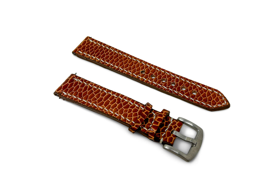 Cognac Watch Strap | Beaver Tail | Made in USA – Jack Foster