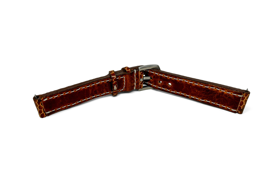 Cognac Watch Strap | Beaver Tail | Made in USA – Jack Foster