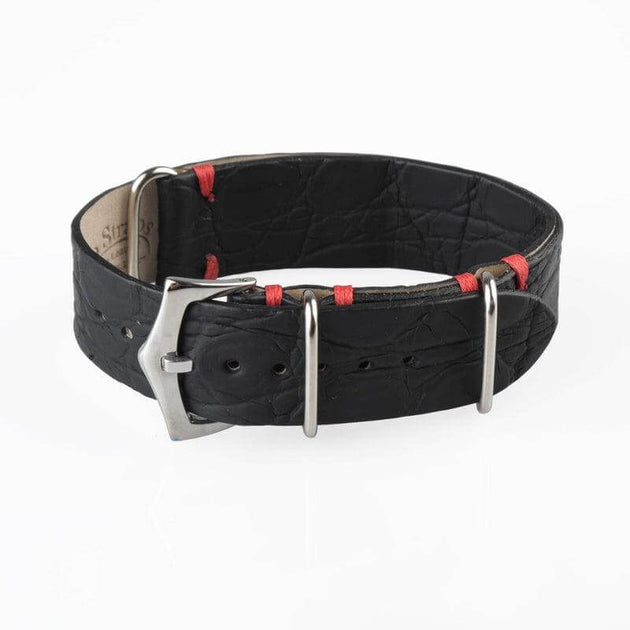 Black and Red Alligator Military Watch Strap – Jack Foster