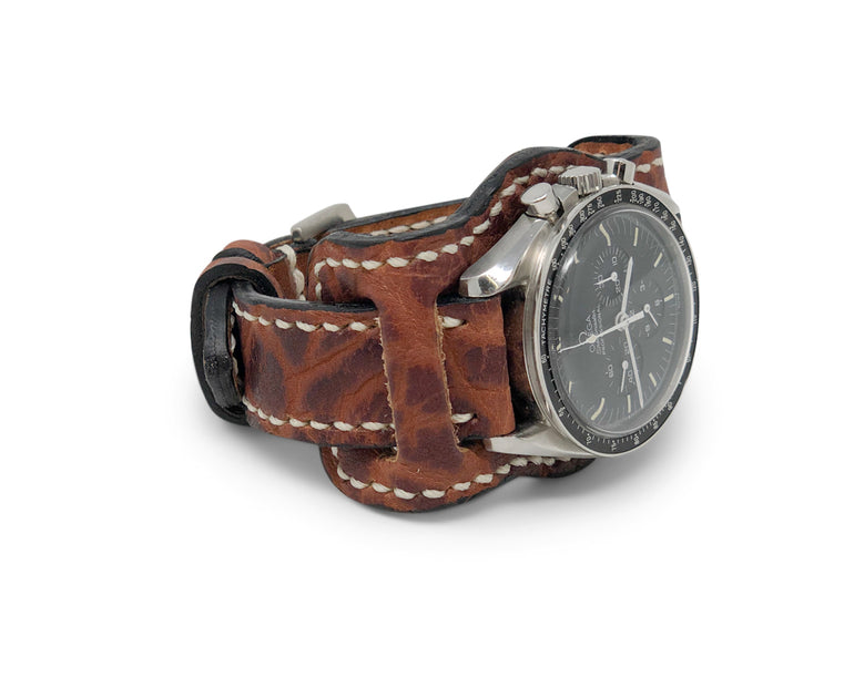 Cognac Watch Strap, Bison Leather, Aviator Watch Strap – Jack Foster